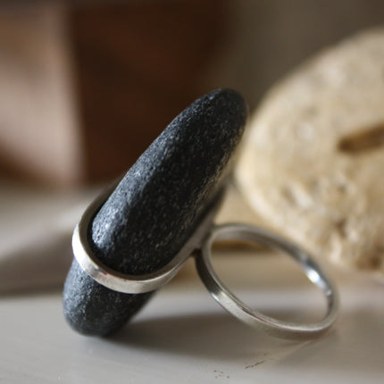no.1 sterling silver and atlantic pebble ring by antonia robinson ...
