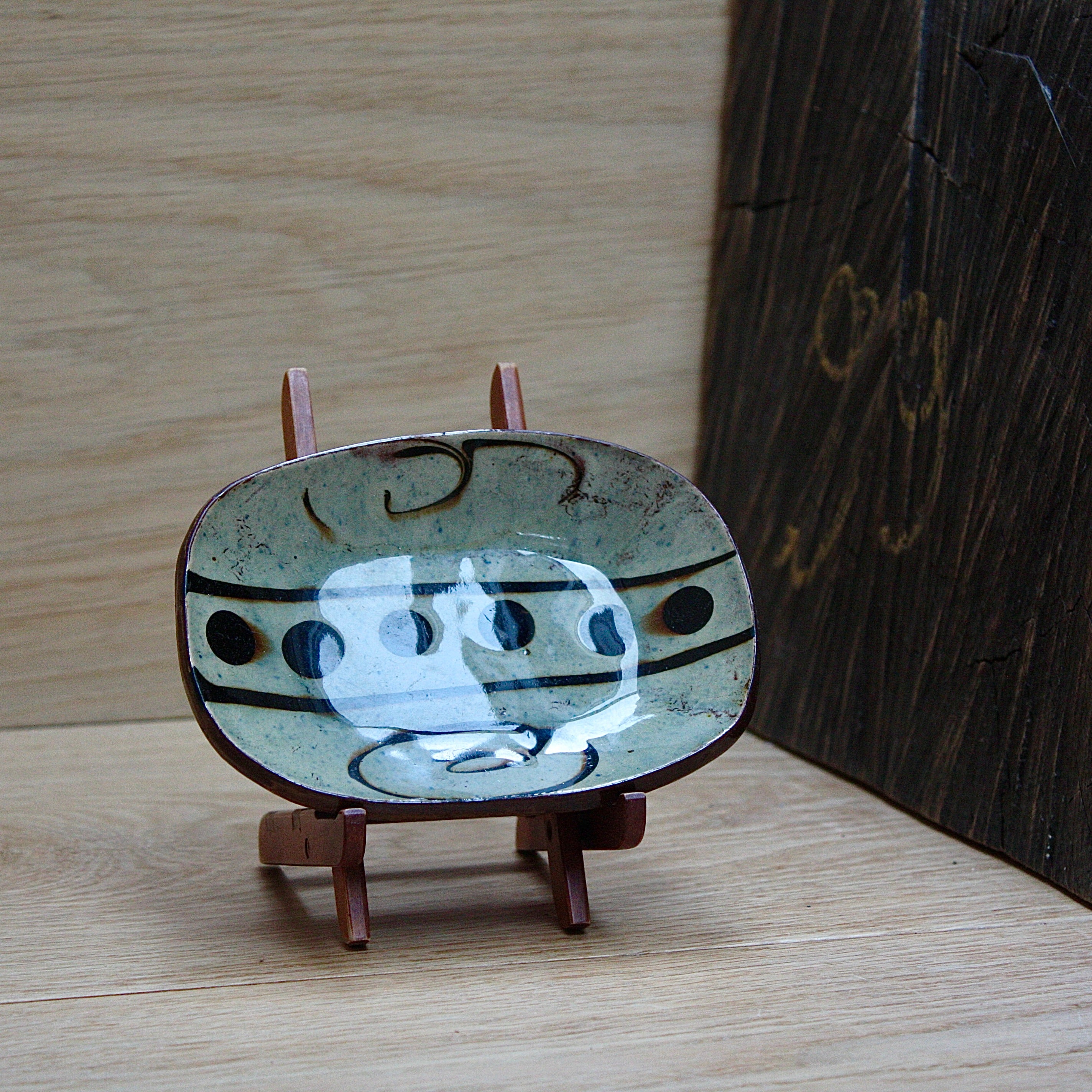 sold ...small slipware dish by Margaret leach – wild folk
