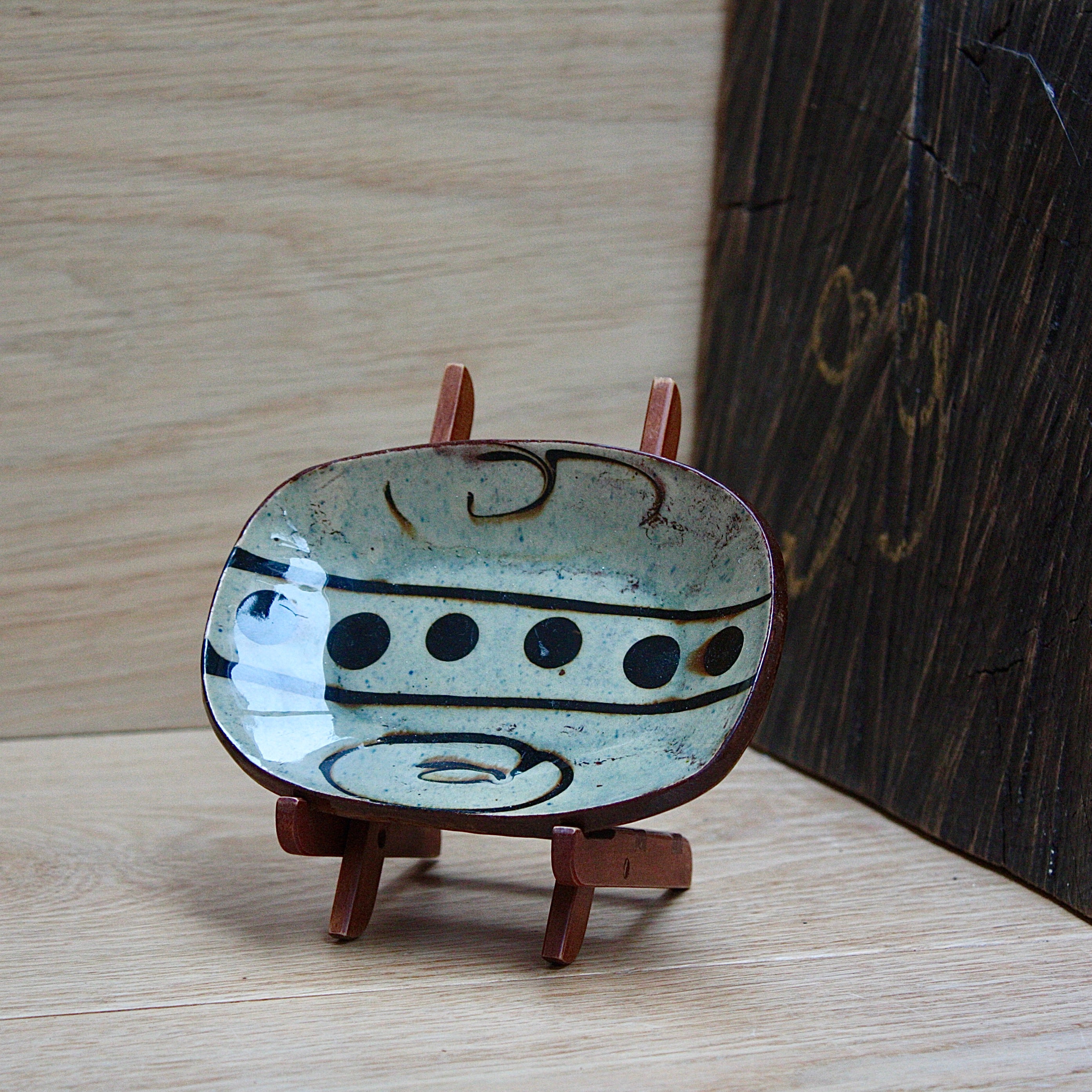 sold ...small slipware dish by Margaret leach – wild folk