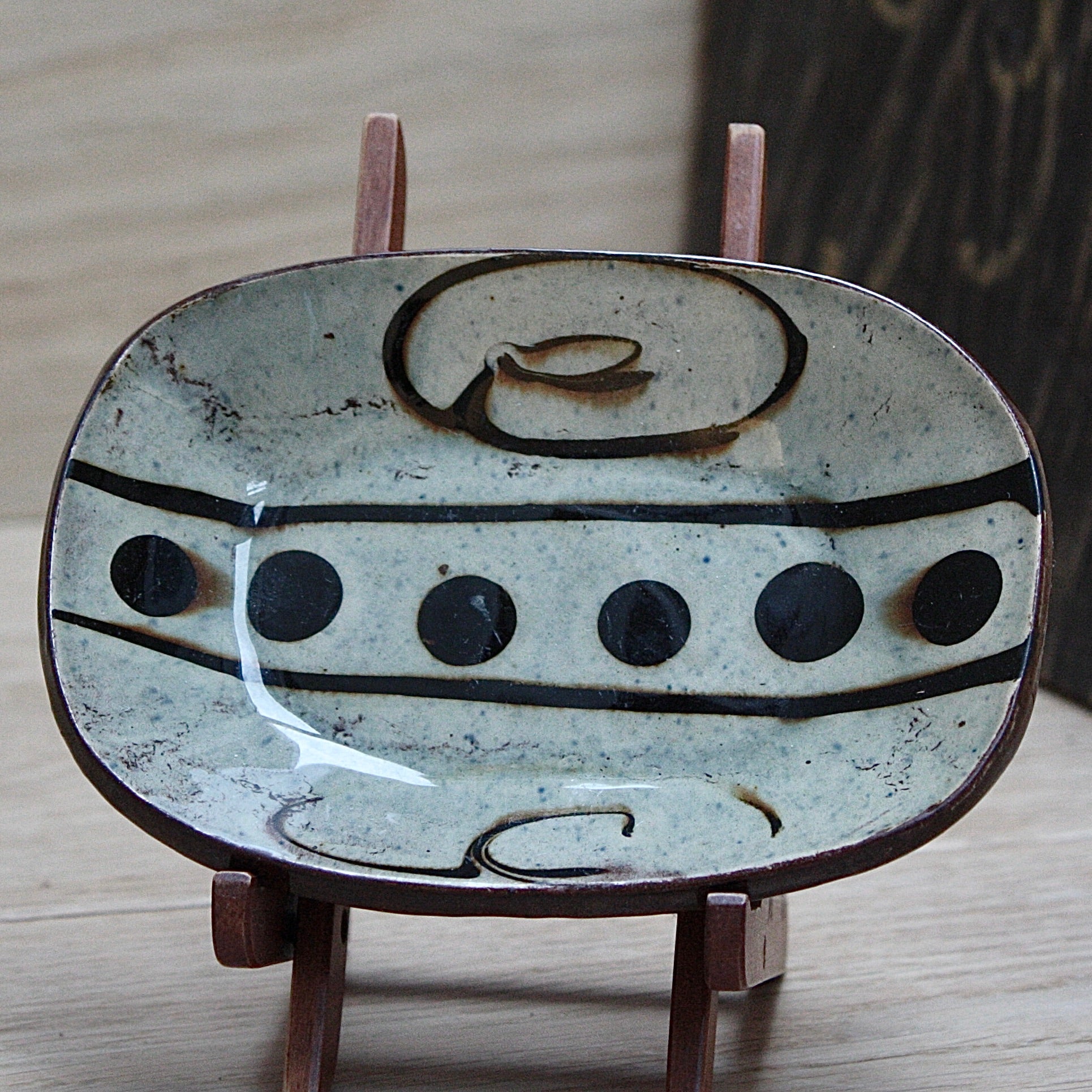 sold ...small slipware dish by Margaret leach – wild folk
